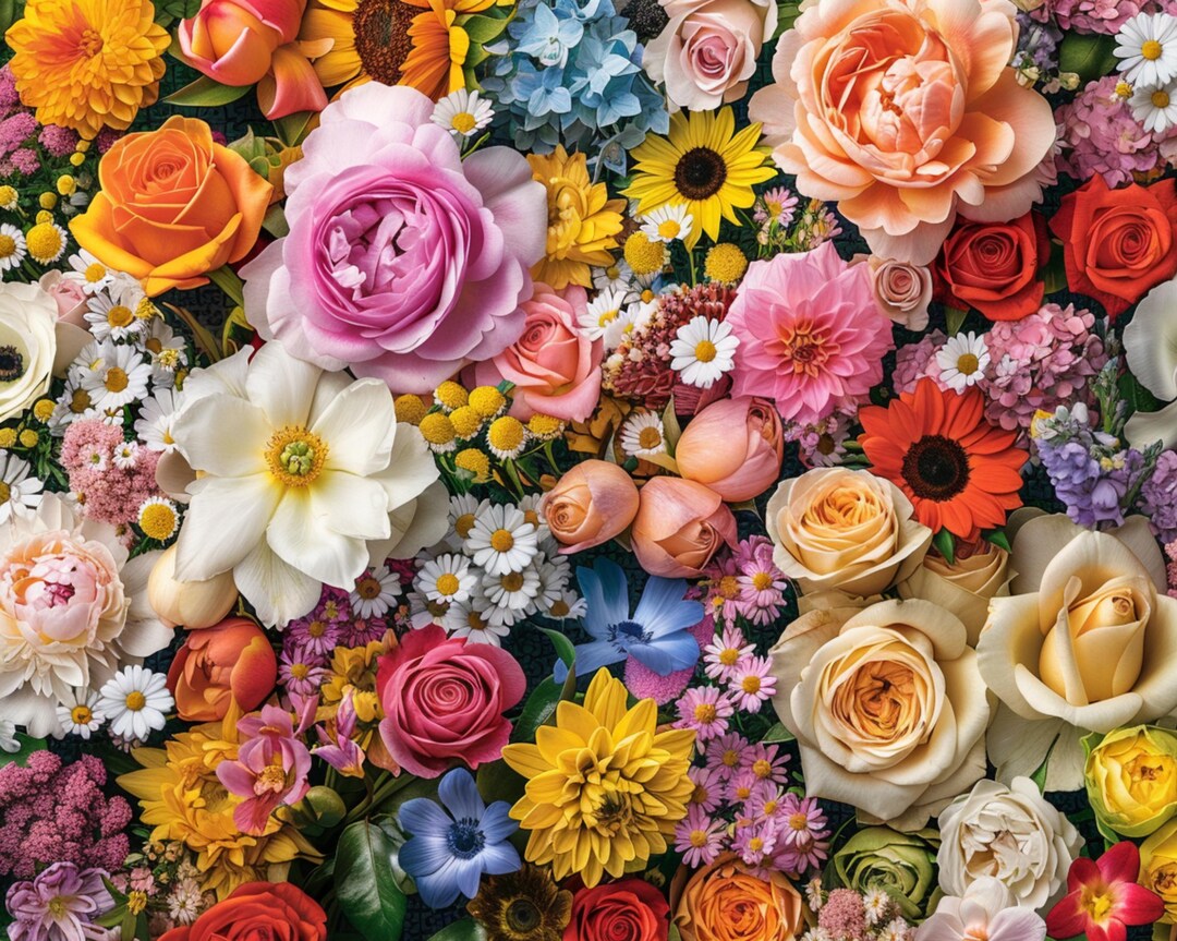 Pick A Tale-colorful Floral Bouquet Jigsaw Puzzle 100,250,520,1000 ...