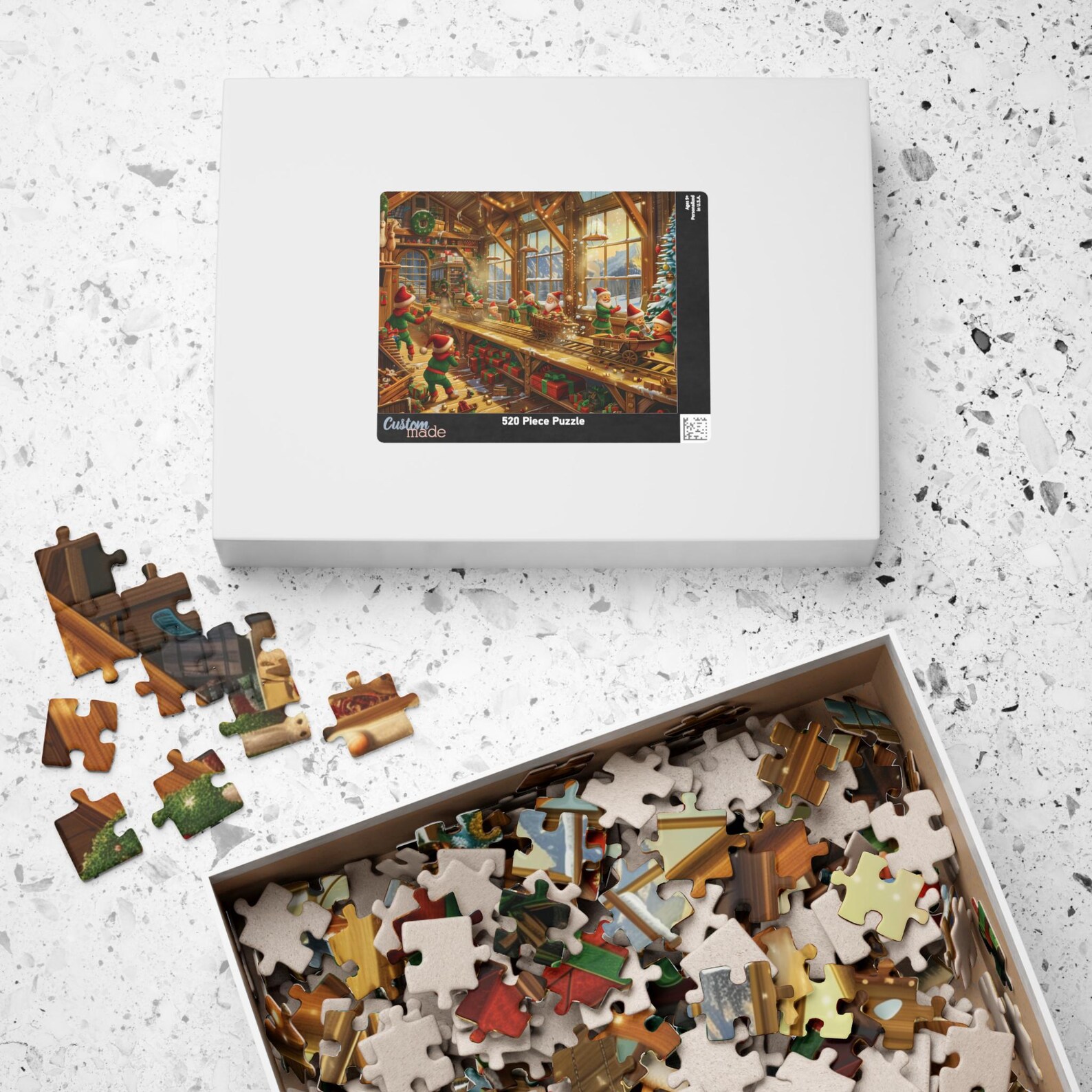 Pick A Tale-santa Workshop With His Elves Puzzle, Christmas Holiday ...