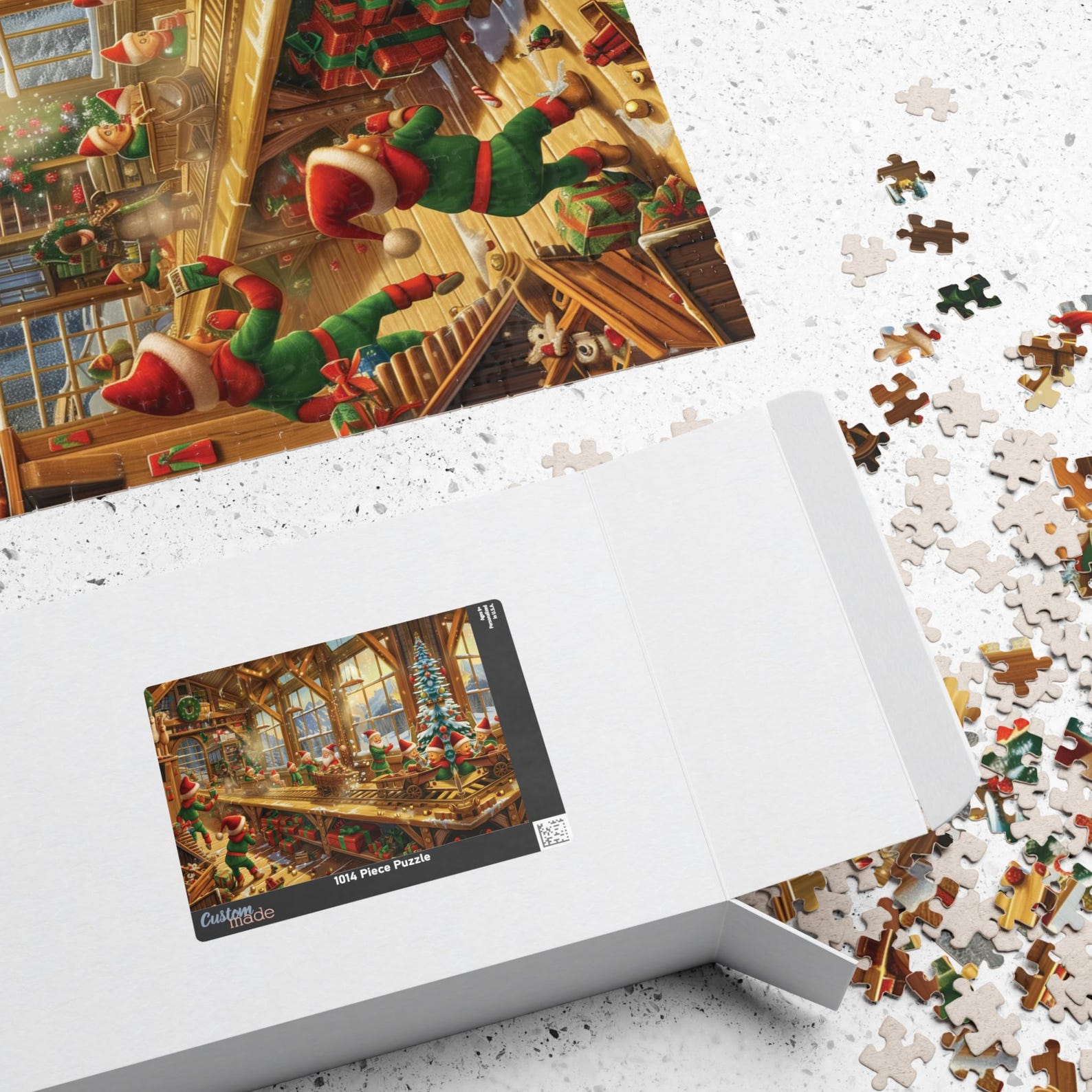 Pick A Tale-santa Workshop With His Elves Puzzle, Christmas Holiday ...