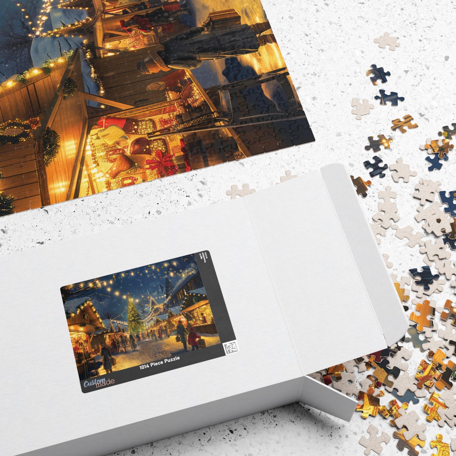 Pick A Tale- Christmas Market Scene Puzzle, Holiday Village Jigsaw for ...