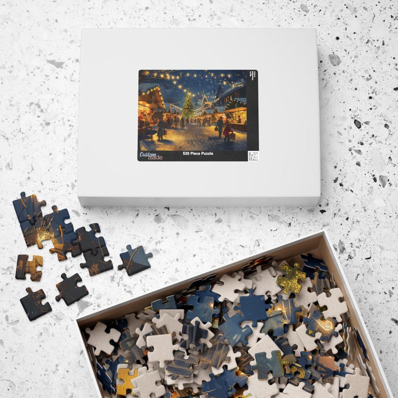 Pick A Tale- Christmas Market Scene Puzzle, Holiday Village Jigsaw for ...