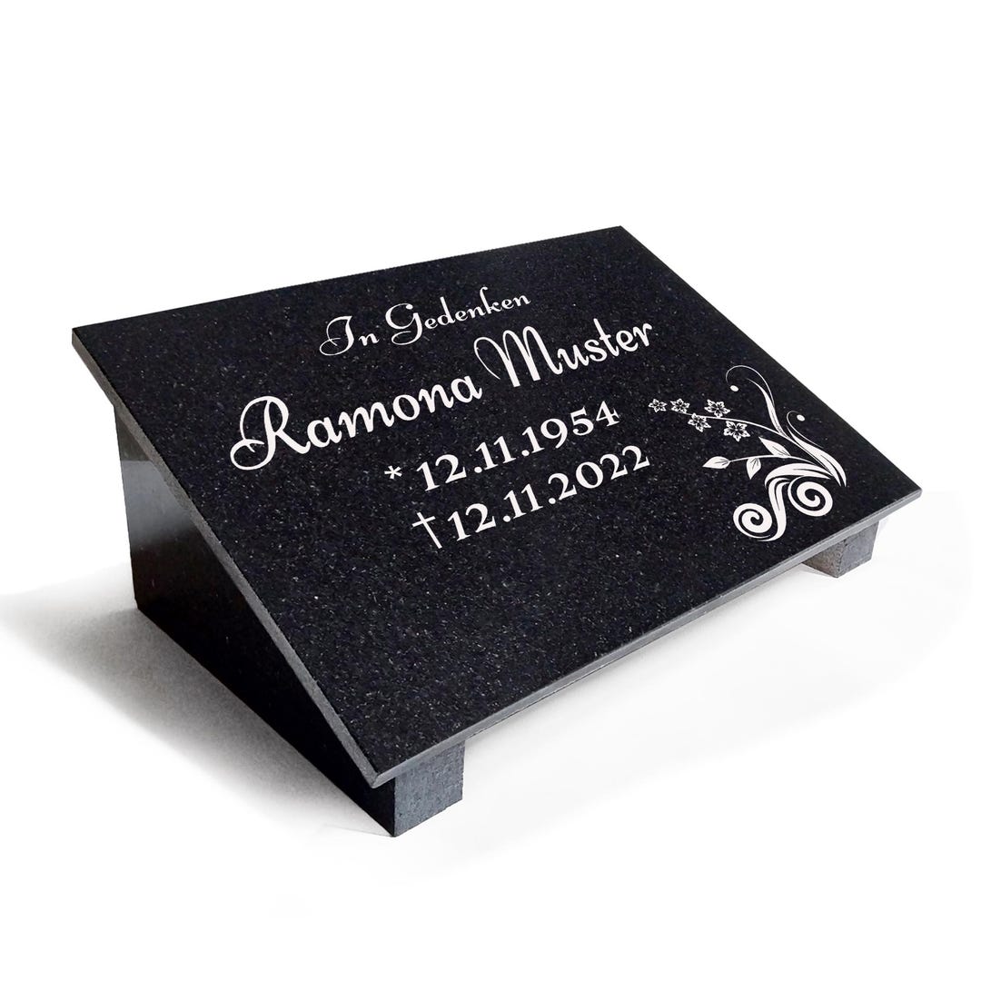 Urn Gravestone, Granite Gravestone With Engraving, With and Without ...