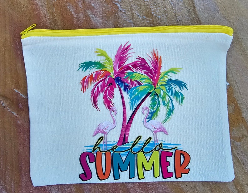 Hello Summer Back to School Multipurpose Canvas Pencil Pouch ...