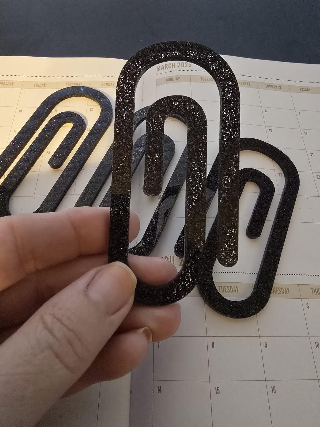 Large Sparkle Acrylic Paper Clips for Journaling, School Supplies ...