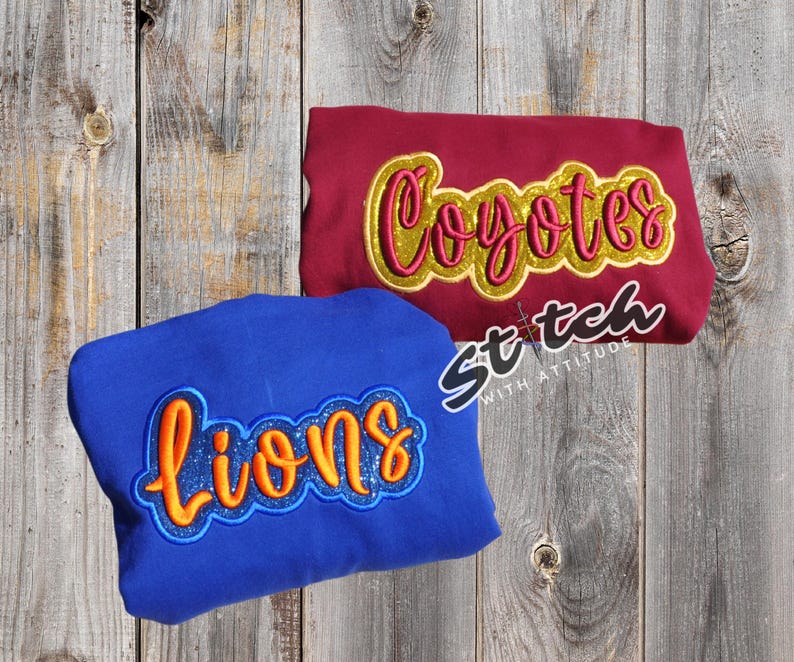 Custom Mascot Sweatshirt - Glitter Embroidery Sweatshirt – Personalized ...