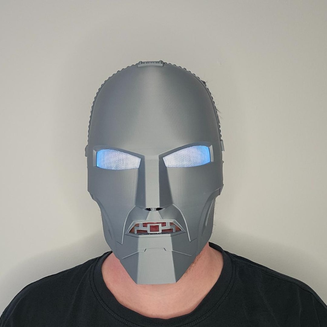 Silver Doctor Doom - Inspired Cosplay Mask With Optional LED Eyes ...
