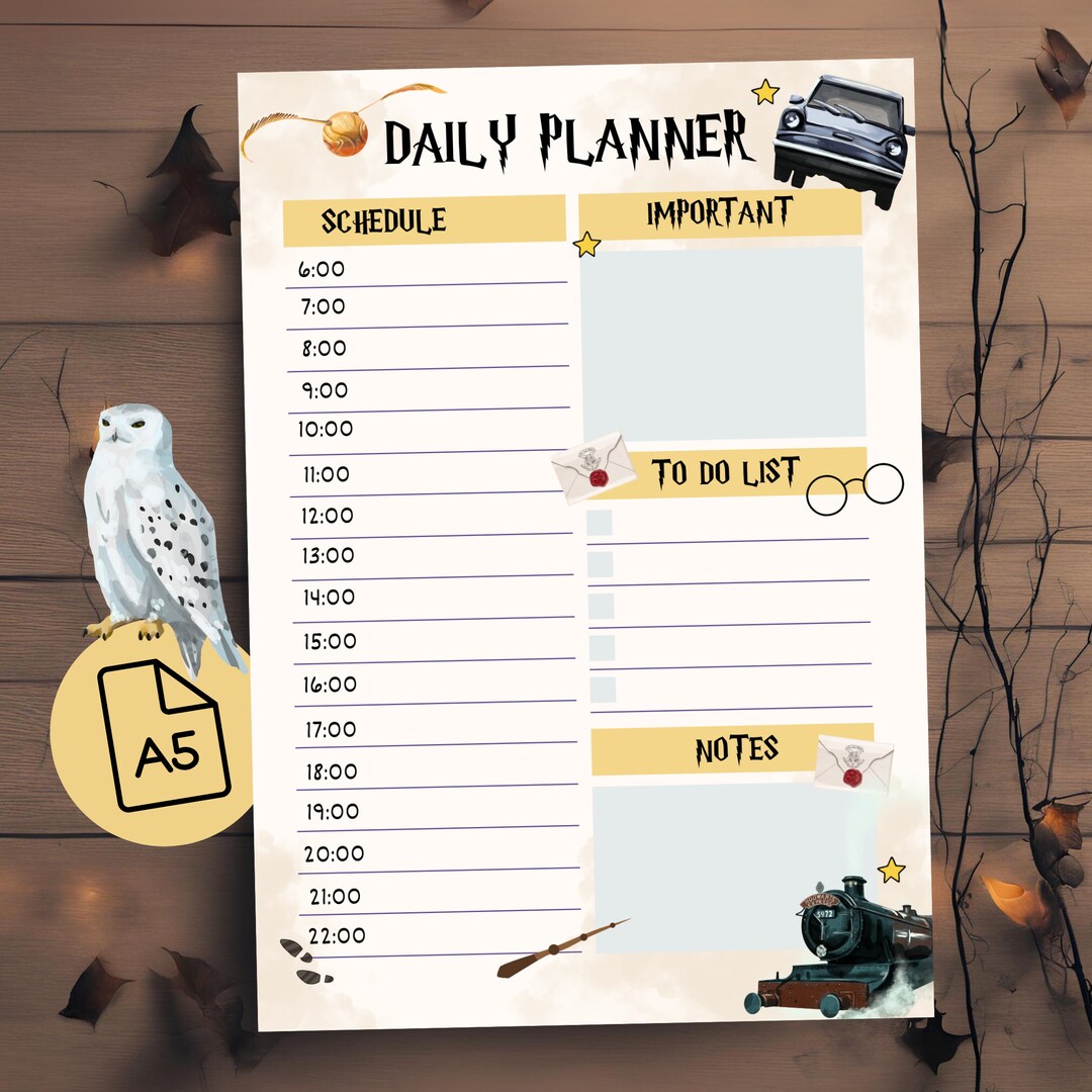Wizard and Witches Magic School Daily Planner, Magic Daily Planner ...