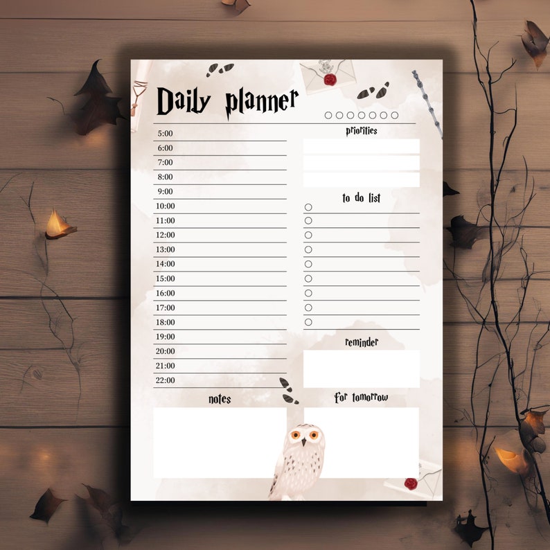 Potter Planner Printables, Printable Wizard Daily Planner, Harry Potter ...