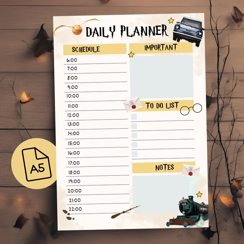 Wizard and Witches Magic School Daily Planner, Magic Daily Planner ...