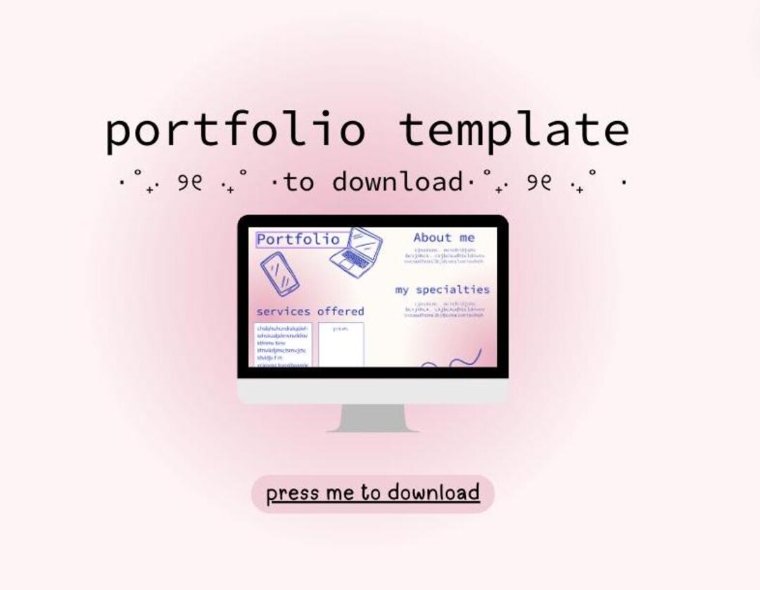 Girly Pink Portfolio Template - Etsy