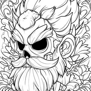 Cottagegore Skull Coloring Pages - Intricate Cursed Skull Designs With ...