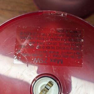 Rare Vintage LH Thumb Tac Lamp by Visual Gram Red Stainless Steel Cork ...