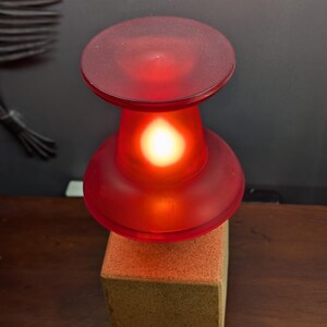 Rare Vintage LH Thumb Tac Lamp by Visual Gram Red Stainless Steel Cork ...