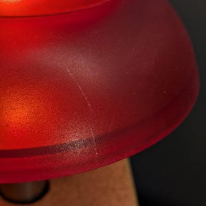 Rare Vintage LH Thumb Tac Lamp by Visual Gram Red Stainless Steel Cork ...