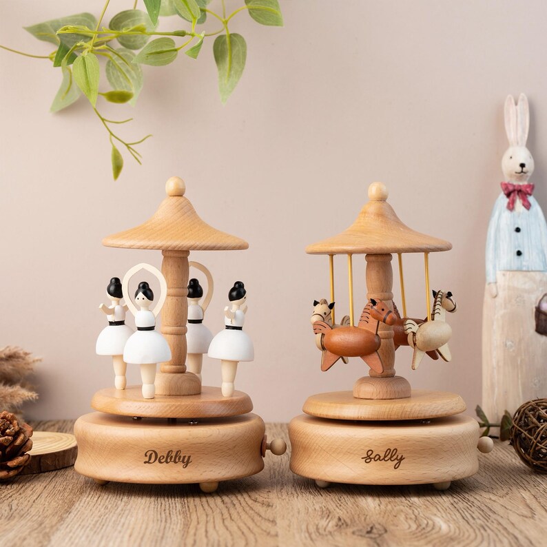 Ballerina Musical Wooden Box, Custom Heirloom Music Box, Carousel ...