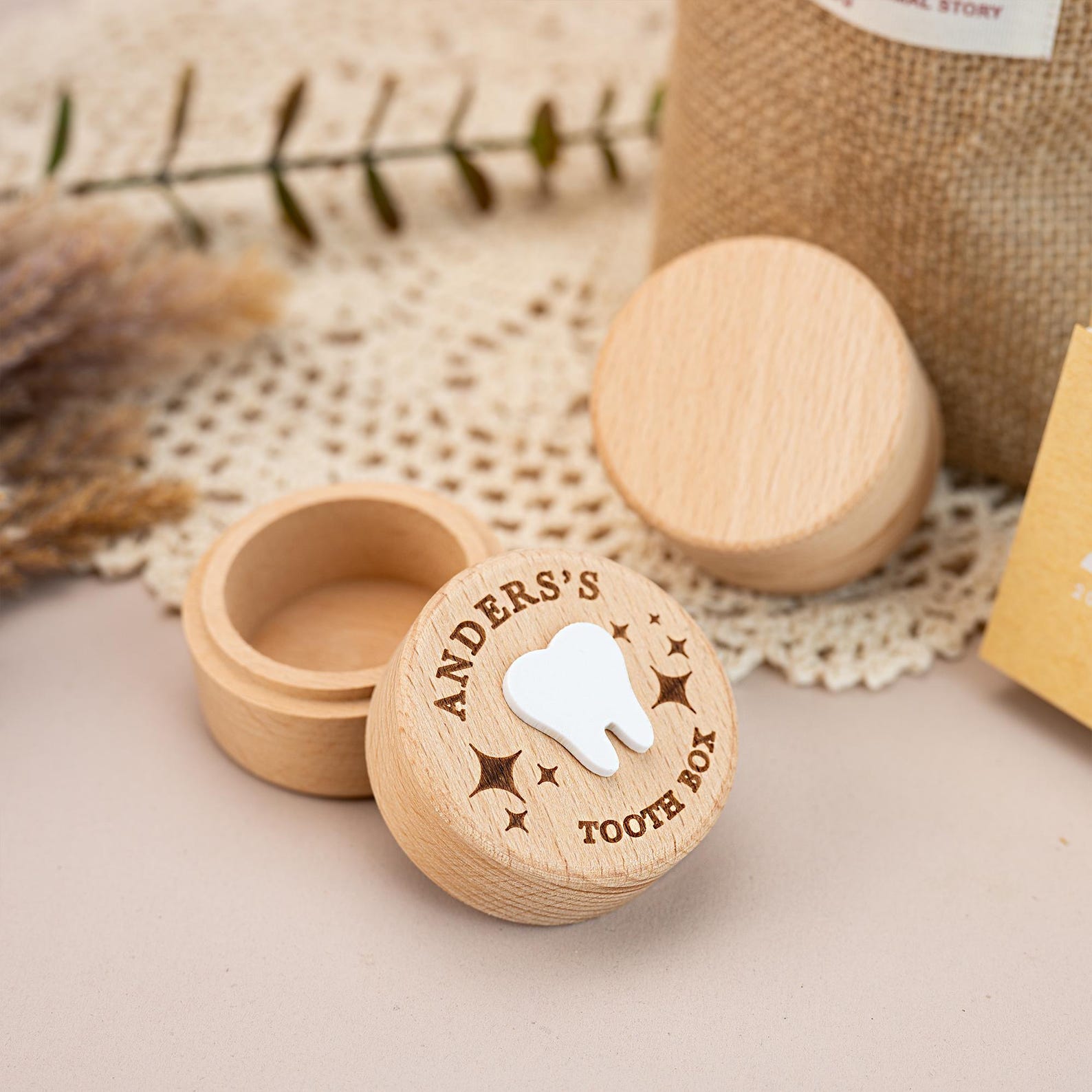 Personalised Tooth Fairy Box, First Tooth Keepsake, New Baby Gift, Wood ...