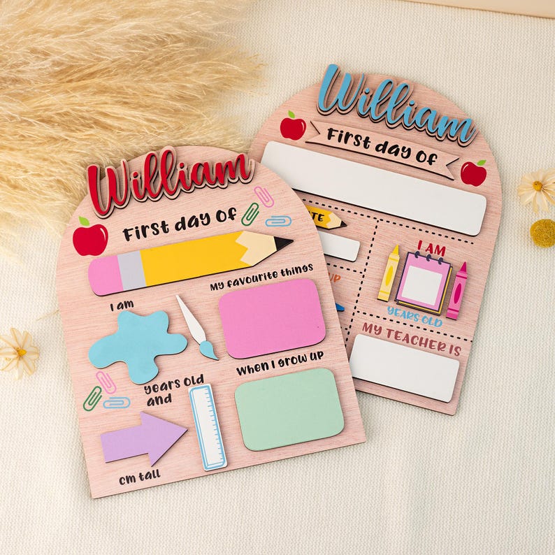 Personalized First and Last Day School Sign, Back to School Sign ...