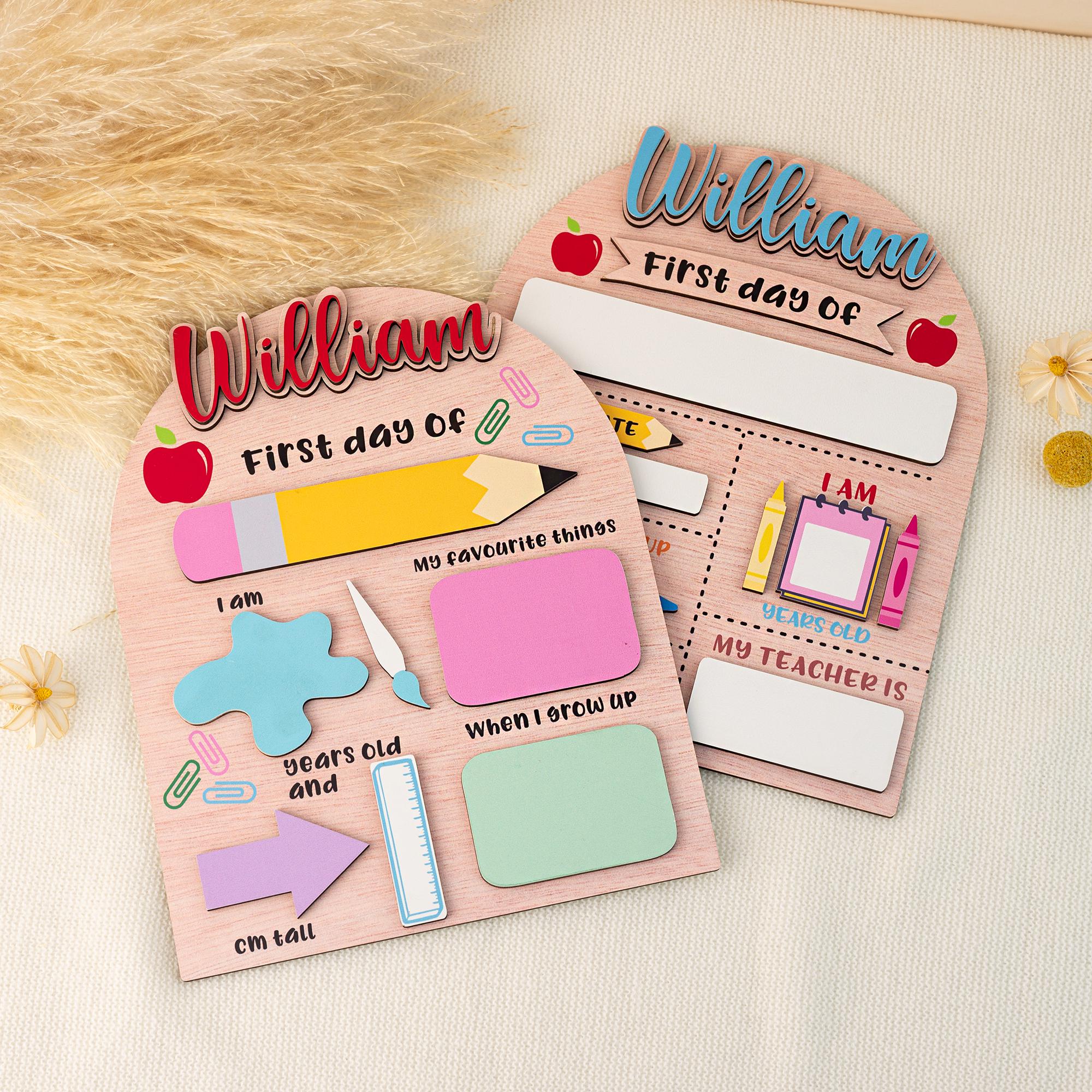 Personalized First and Last Day School Sign, Back to School Sign ...