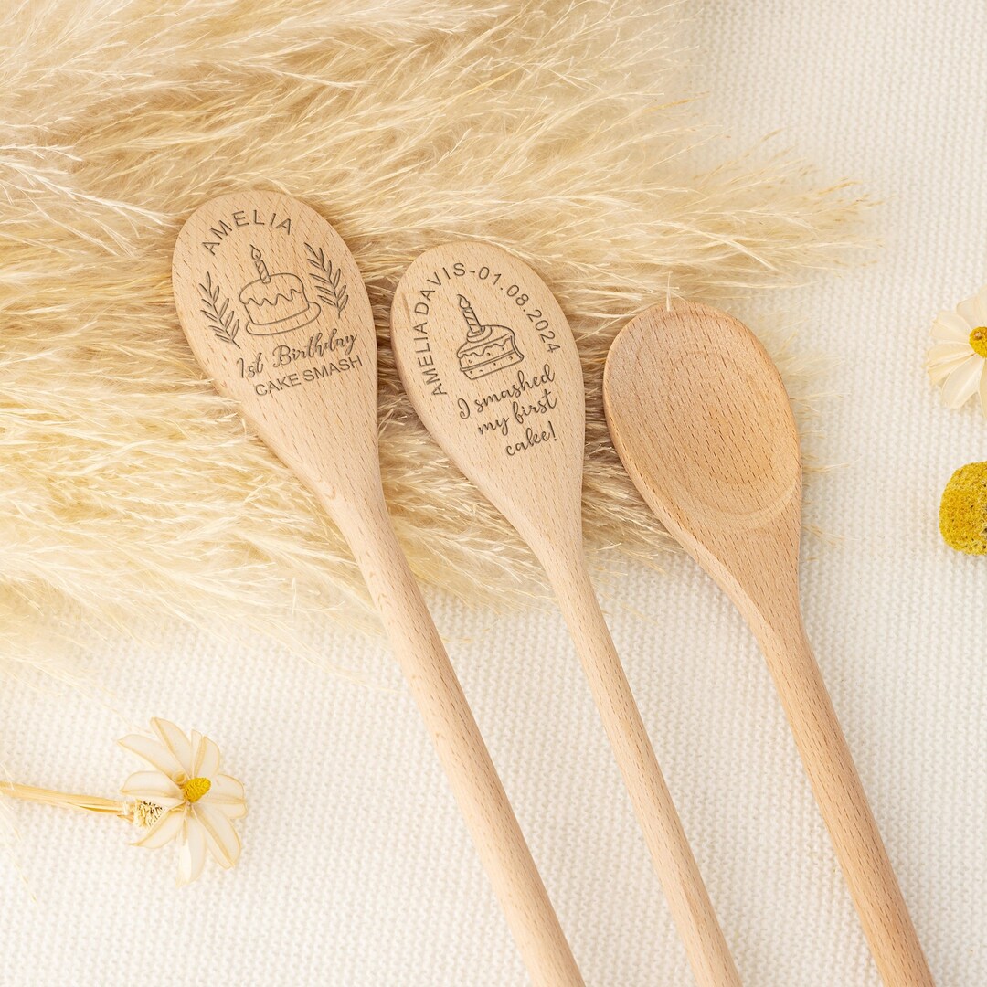 First Birthday Cake Smash Spoon First Birthday Photo Prop Personalized ...