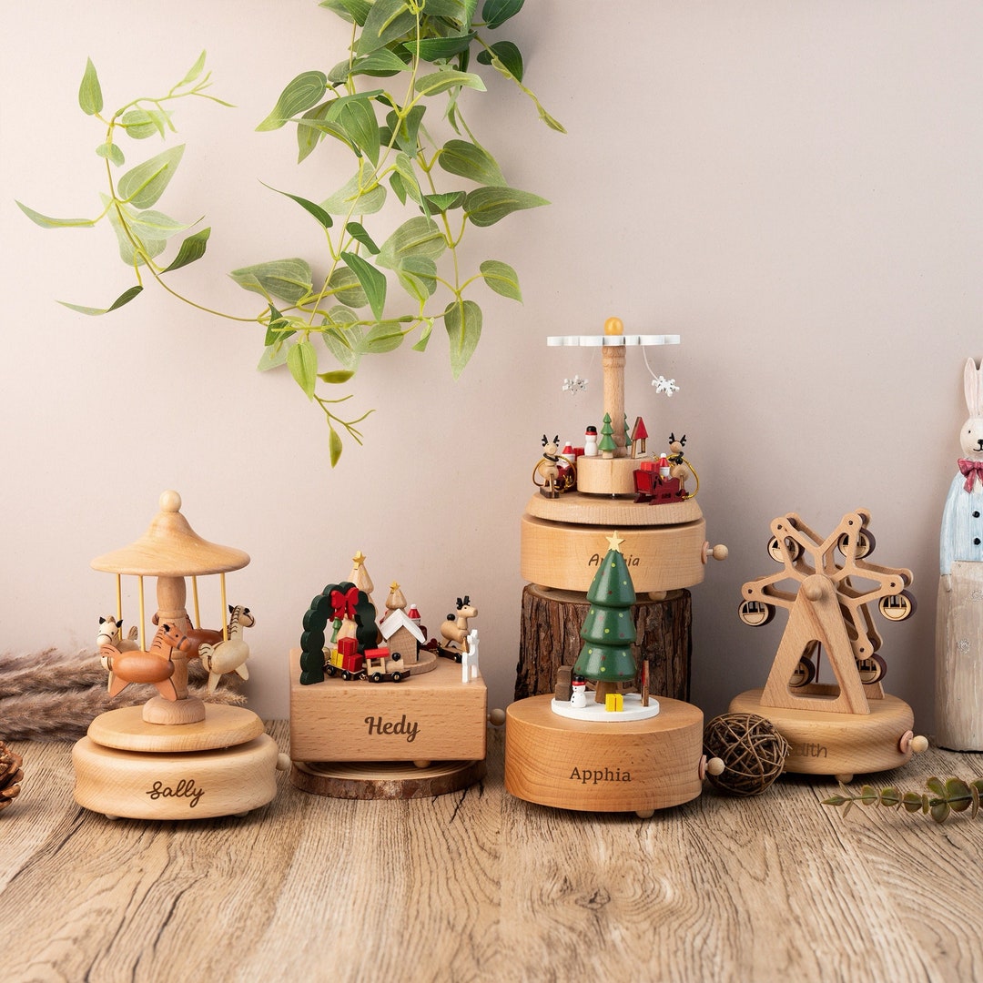 Personalized Wooden Train Music Box, Keepsake Gift for Kids, Christmas ...