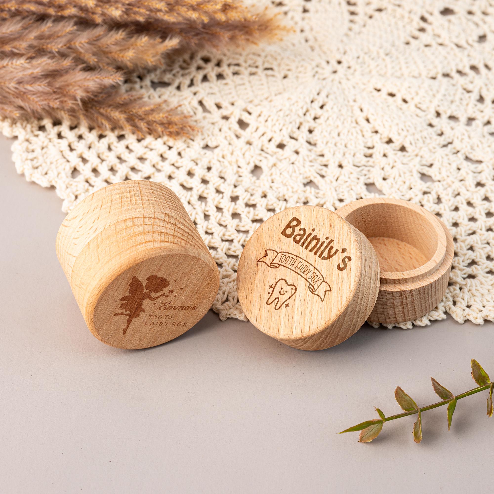 Personalised Tooth Fairy Box, First Tooth Keepsake, New Baby Gift, Wood ...