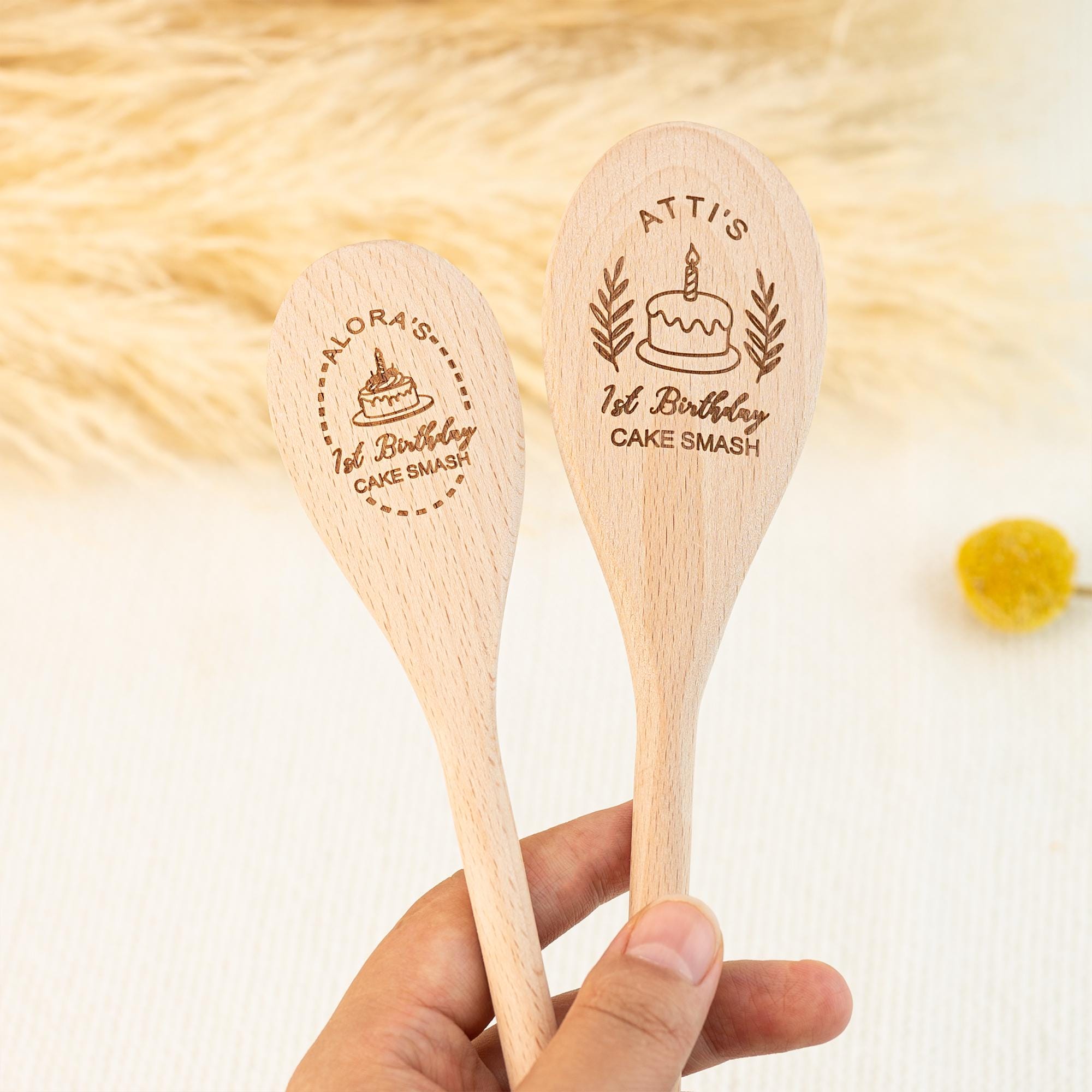 First Birthday Cake Smash Spoon First Birthday Photo Prop Personalized ...