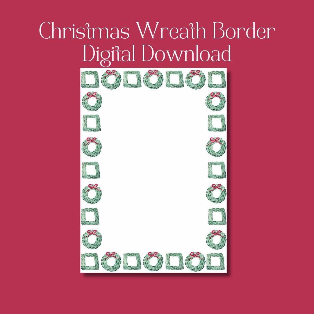 Christmas Wreath Border - Etsy