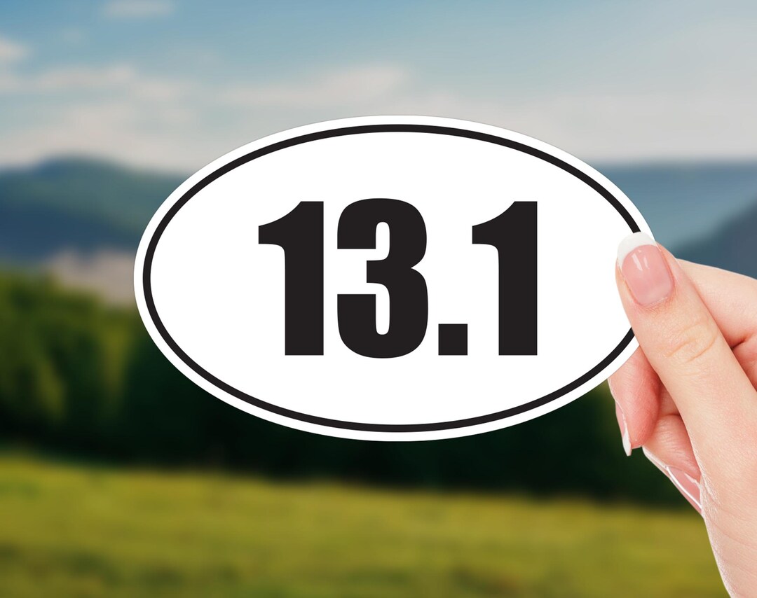 13.1 Marathon Sticker - Half Marathon Runner Decal for Cars, Water ...