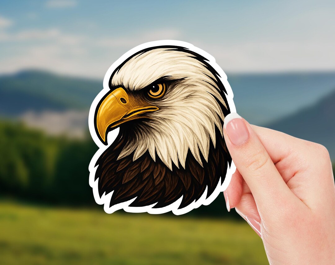 Bald Eagle Head Sticker – Patriotic Eagle Art, American Symbol Vinyl ...