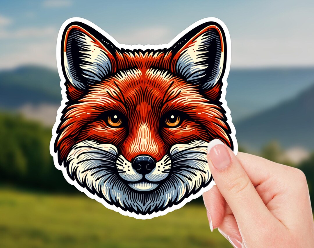 Fox Face Sticker - Cute Woodland Animal Decal - Etsy