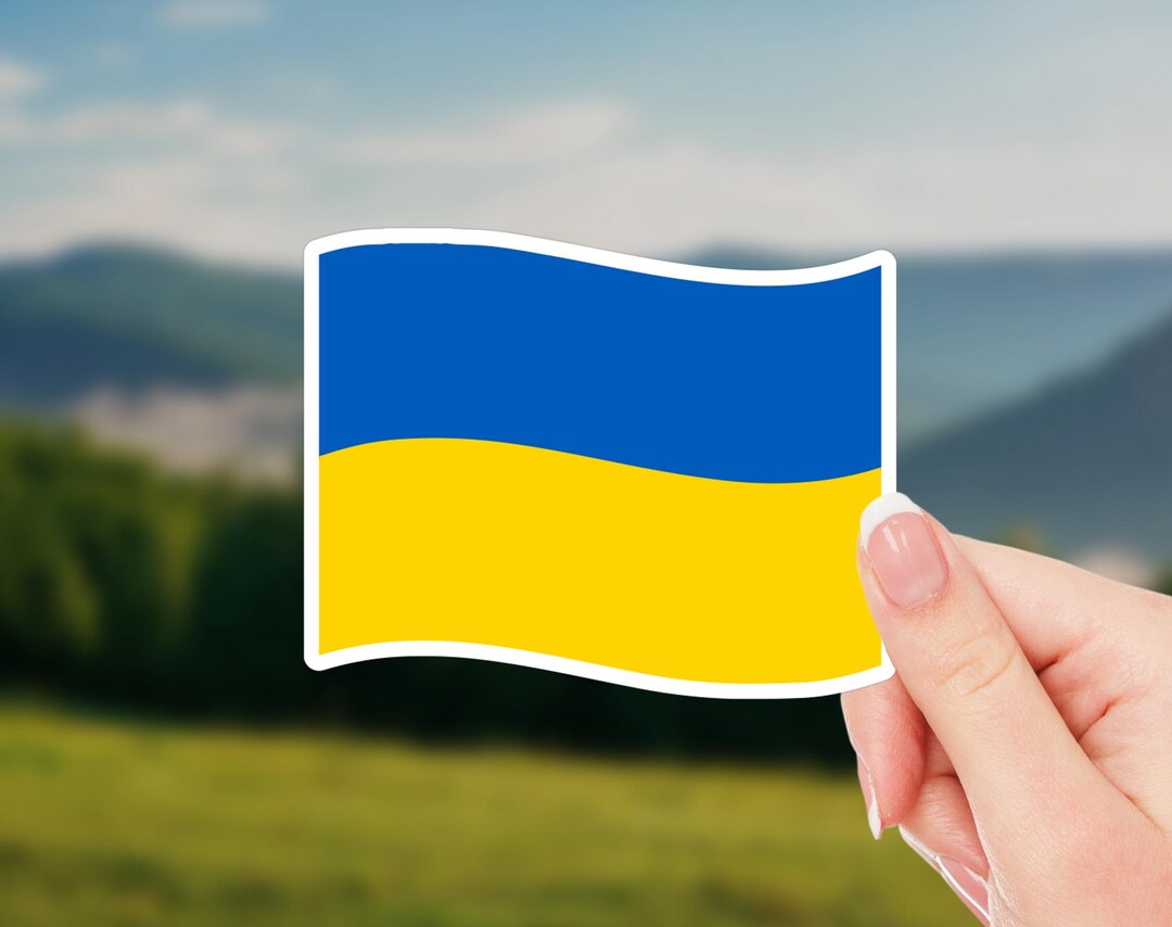 Support Ukraine Flag Sticker, Stand With Ukraine Decal, Blue and Yellow ...