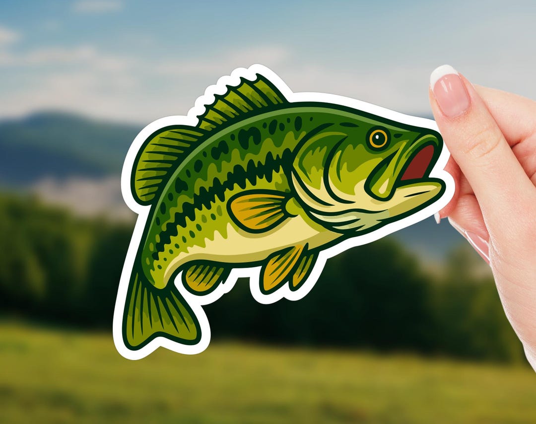 Bass Fishing Sticker – Largemouth Bass Vinyl Decal for Tackle Boxes ...