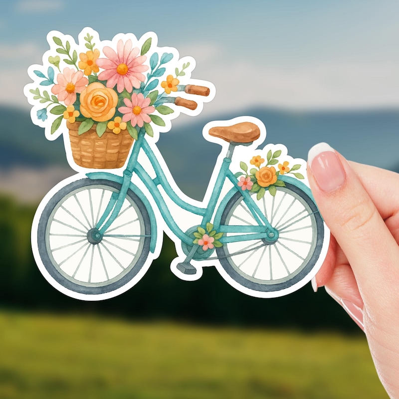 Flower Sticker on Bike - Etsy