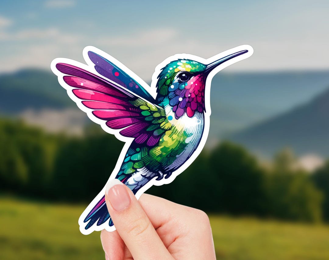 Hummingbird Sticker – Vibrant Bird Decal for Laptops, Water Bottles ...