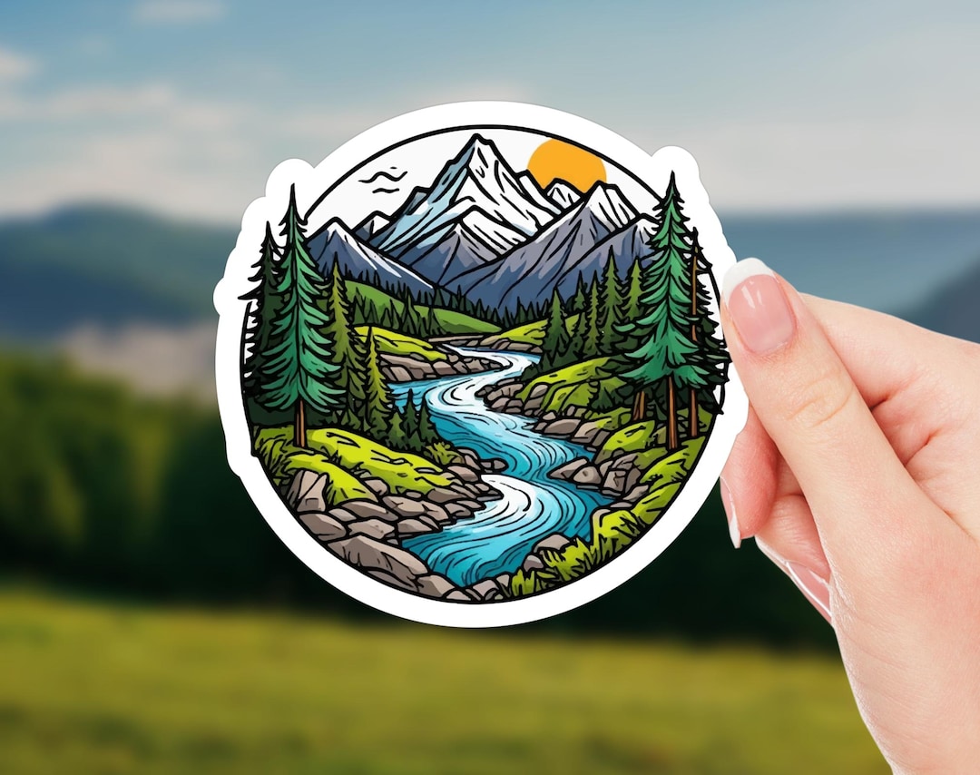 Mountain Hiking Sticker – Adventure Outdoor Decal - Etsy
