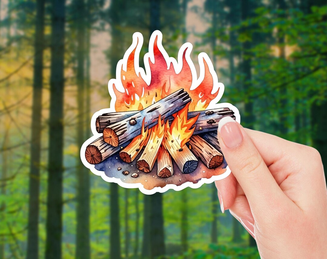 Campfire Sticker: Cozy Outdoor Campfire Vinyl Decal - Etsy