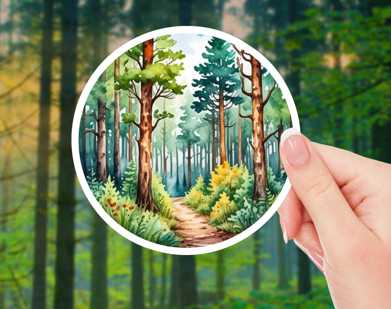 Forest Path Sticker: Tranquil Nature Walk Decal for Outdoors Lovers - Etsy