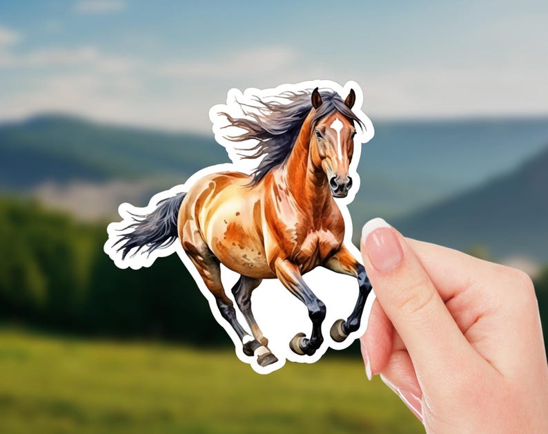 Running Horse Sticker - Elegant Horse Vinyl Decal - Galloping Horse ...