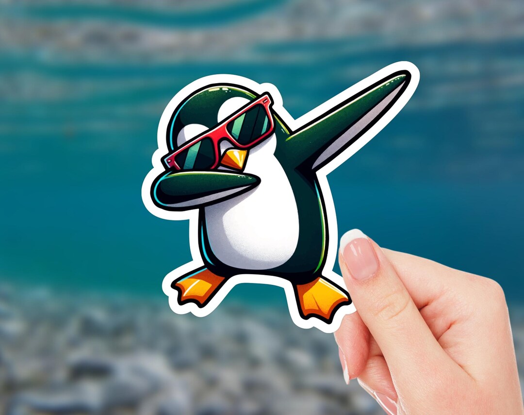 Dab Penguin Sticker – Funny Dabbing Penguin Vinyl Decal for Laptop ...
