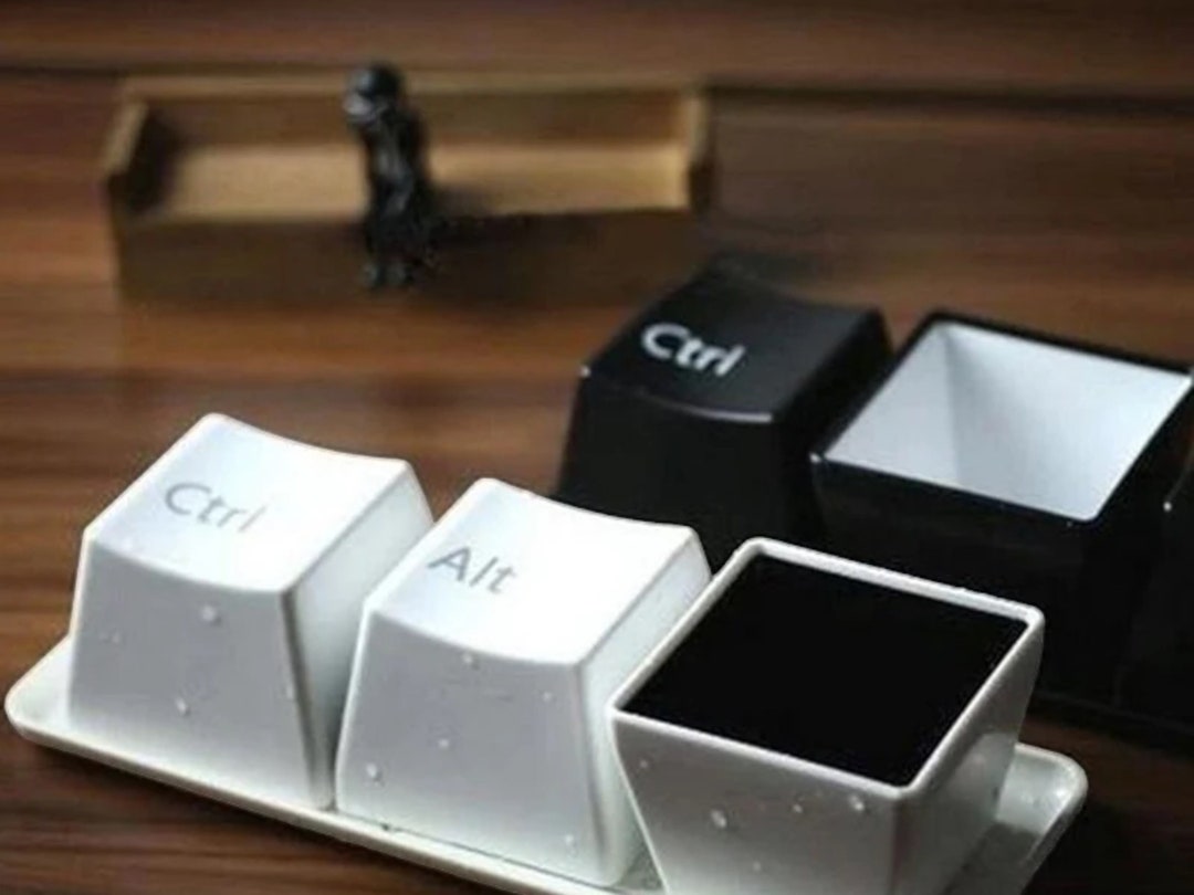 Creative Keyboard Tea Cup Set Ctrl, Alt, Del Mugs Perfect Office Coffee ...
