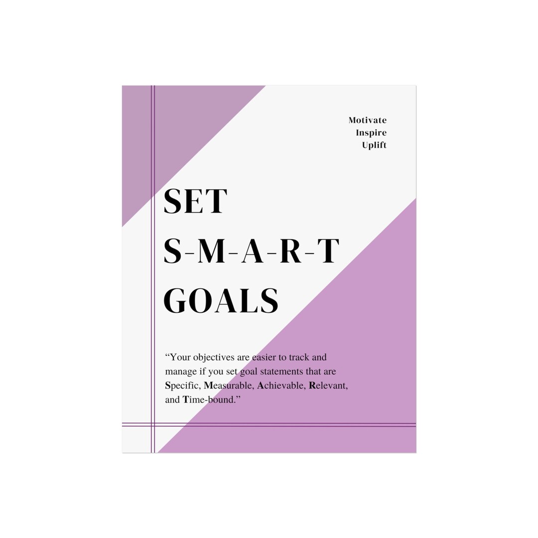 Set SMART Goals Motivational Poster Wall Art Uplifting & Inspirational ...