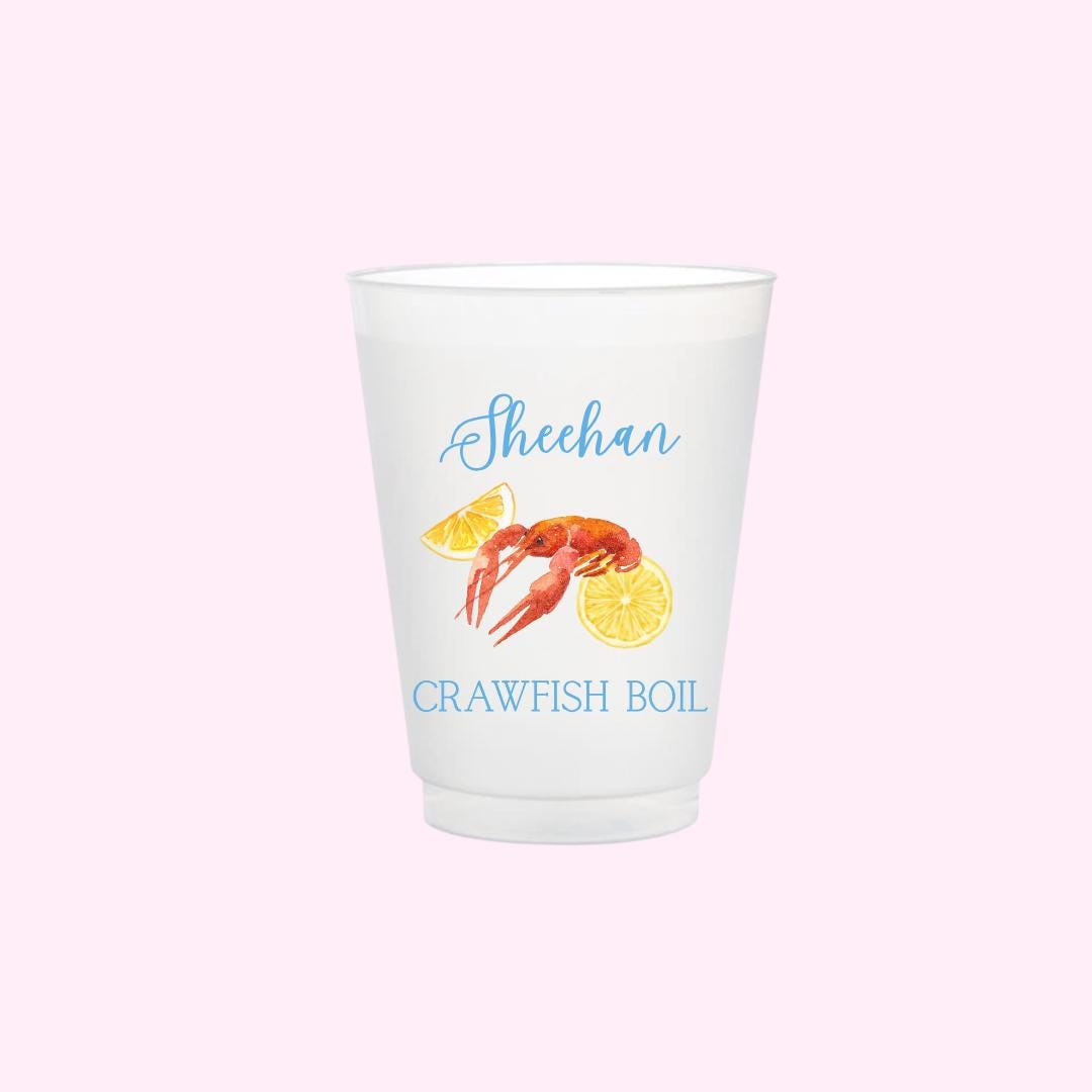 Personalized Crawfish Boil Cups | Frosted Party Cups - Etsy