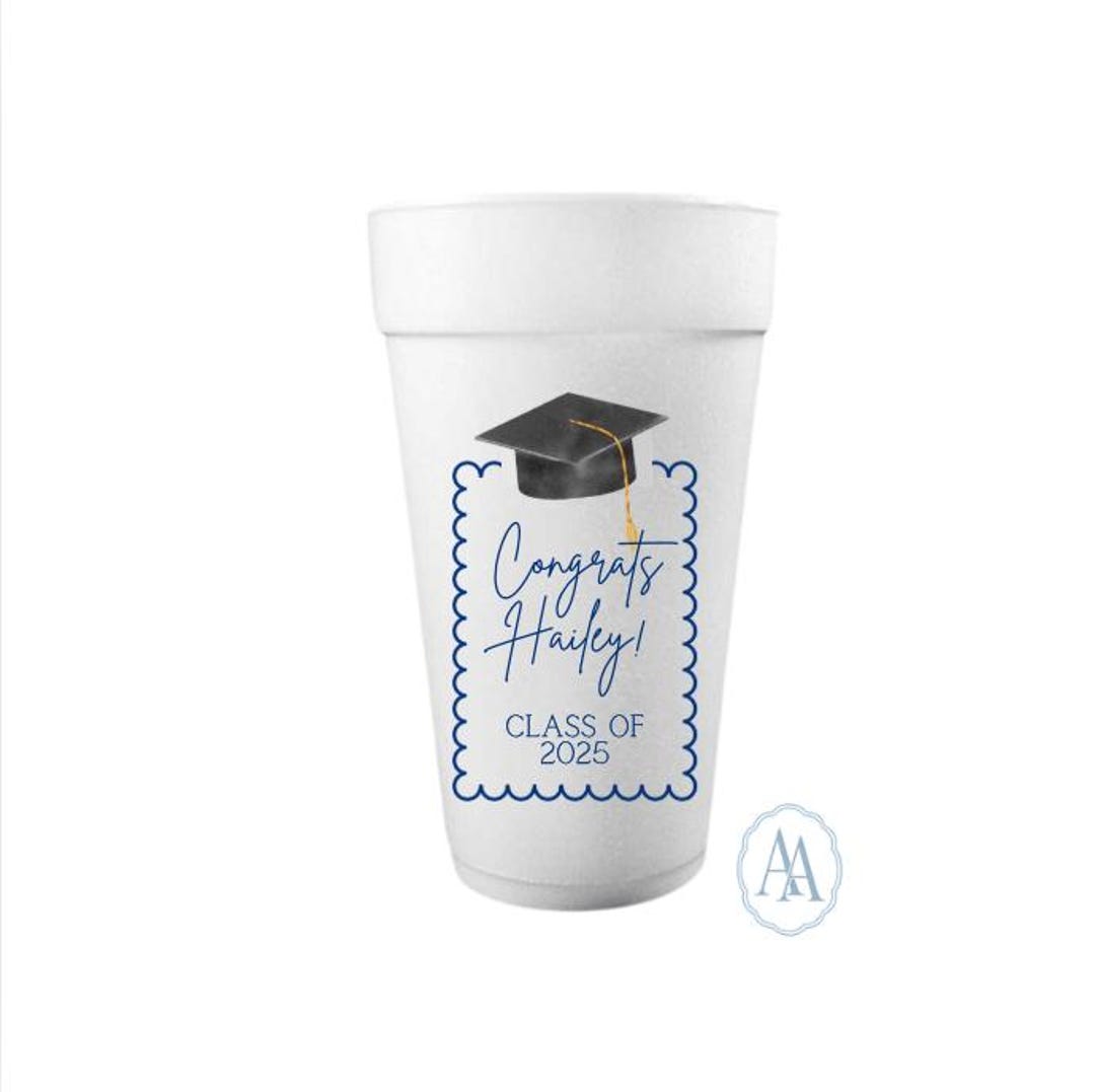 Custom Graduation Styrofoam Cups | Personalized Congrats Grad Styrofoam ...