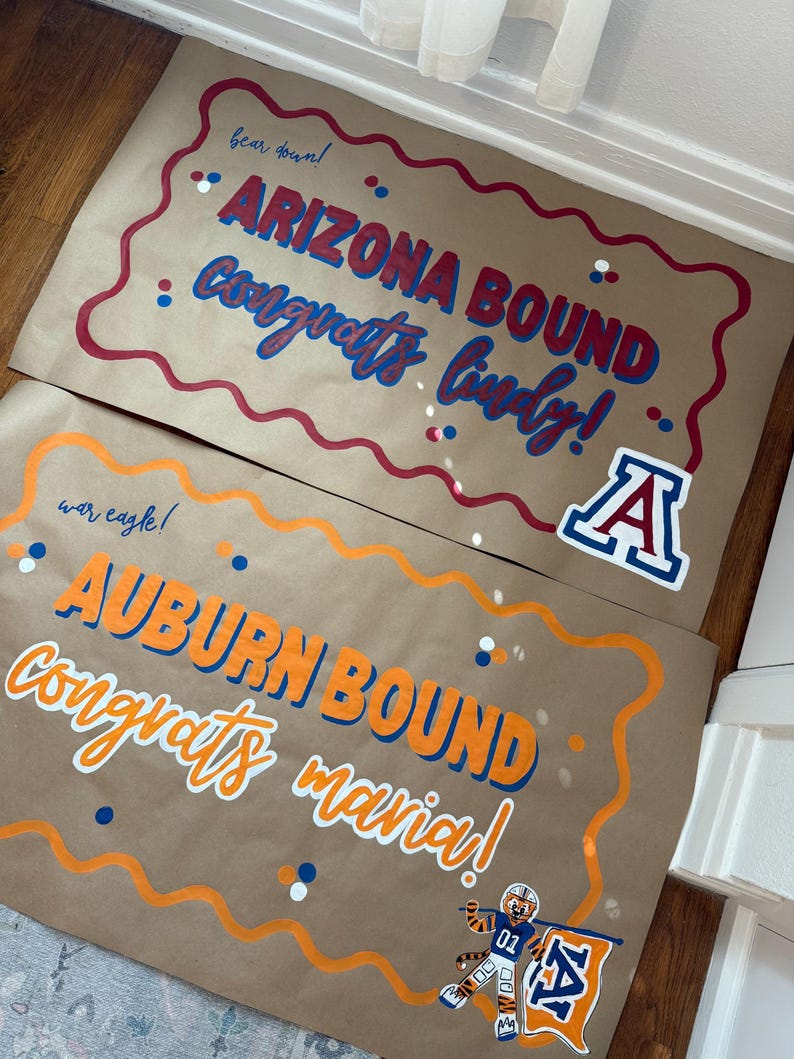 Hand-painted College Acceptance Banner | Personalized Announcement - Etsy