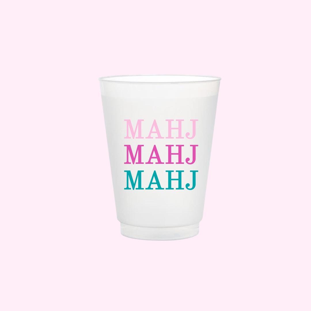 Personalized Mahjong Plastic Cups | 16 or 22oz White & Frosted Cups ...