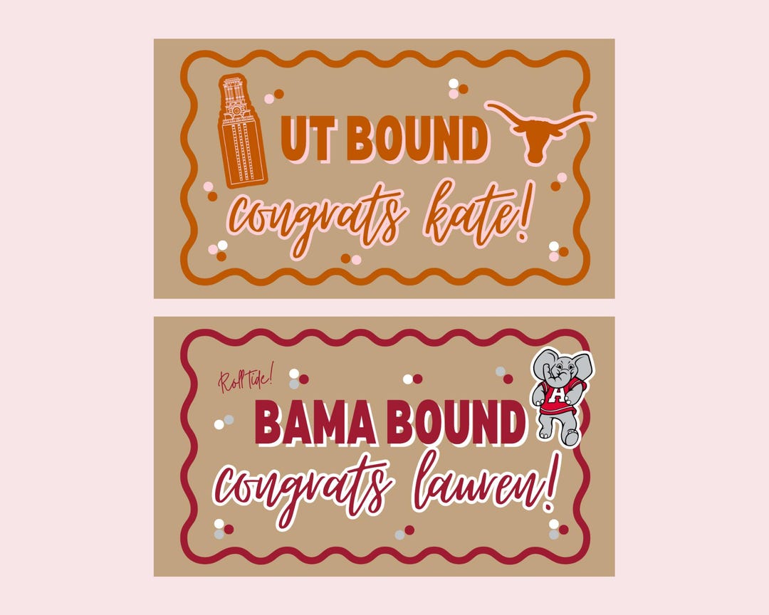 College Bound Painted Banner | Personalized College Acceptance Banner ...