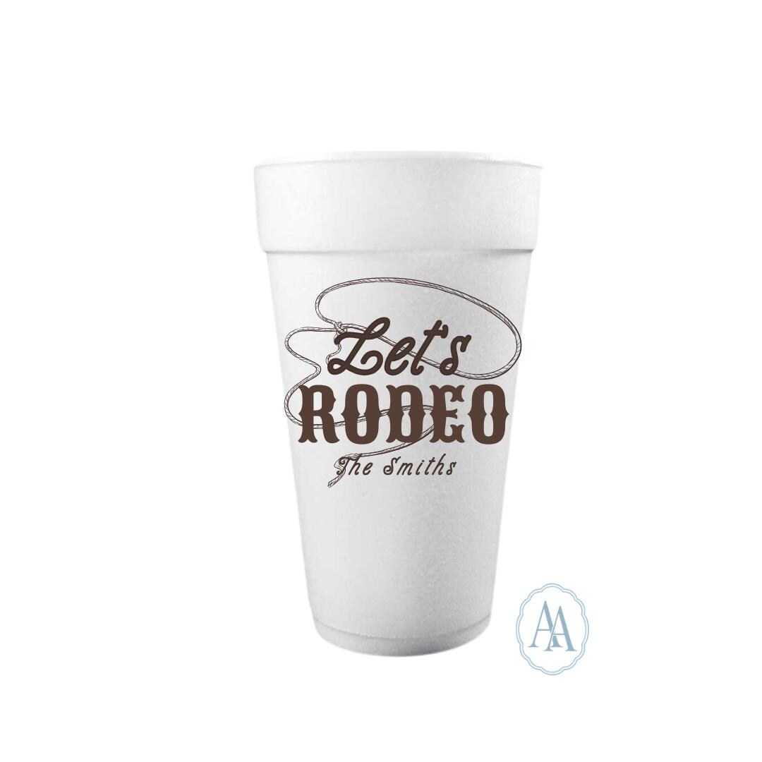 Personalized Rodeo Cups | Custom Let's Rodeo Styrofoam Cups | Custom ...