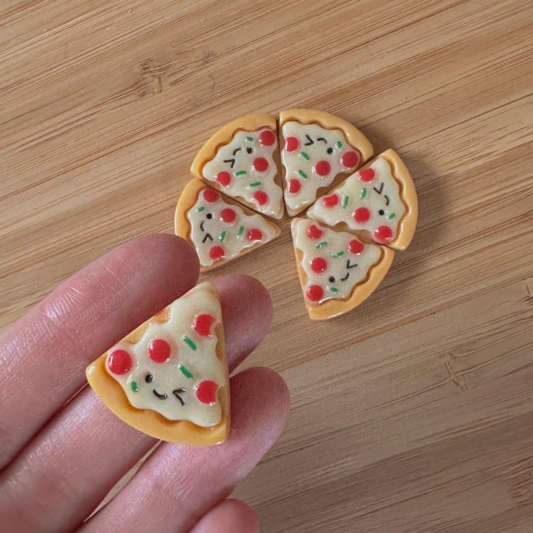 6 Pcs Fridge Magnets / Cute Pizza Slice Fridge Magnet Set - Etsy