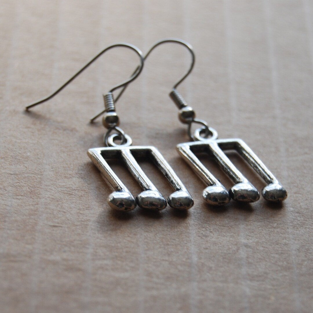 Music Note Earrings - Etsy