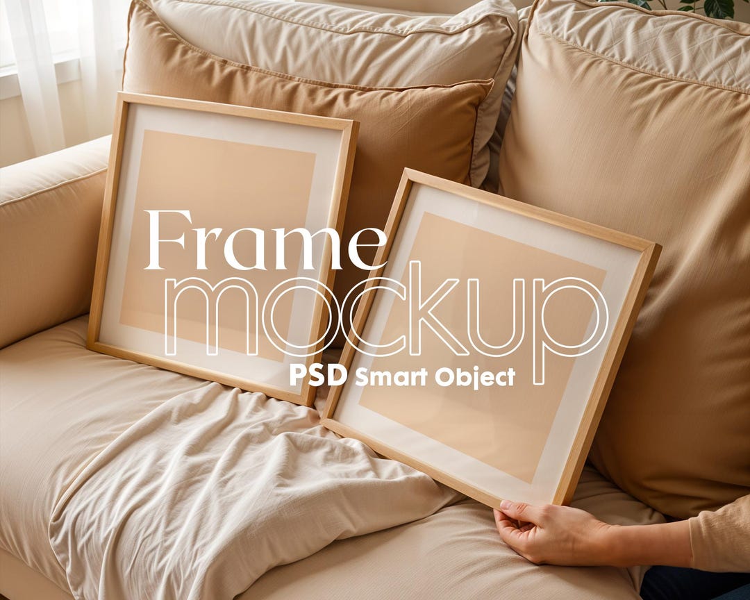 Interior 2 Square Frame Mockup PSD Mockup Frames | Interior Art Frame ...